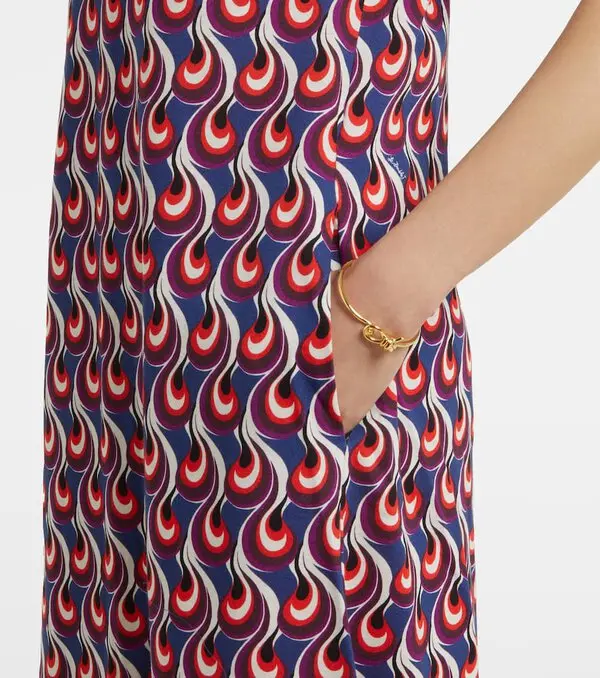 La DoubleJ Sporty Swing Printed Cotton Jersey Midi Dress
