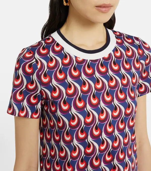 La DoubleJ Sporty Swing Printed Cotton Jersey Midi Dress