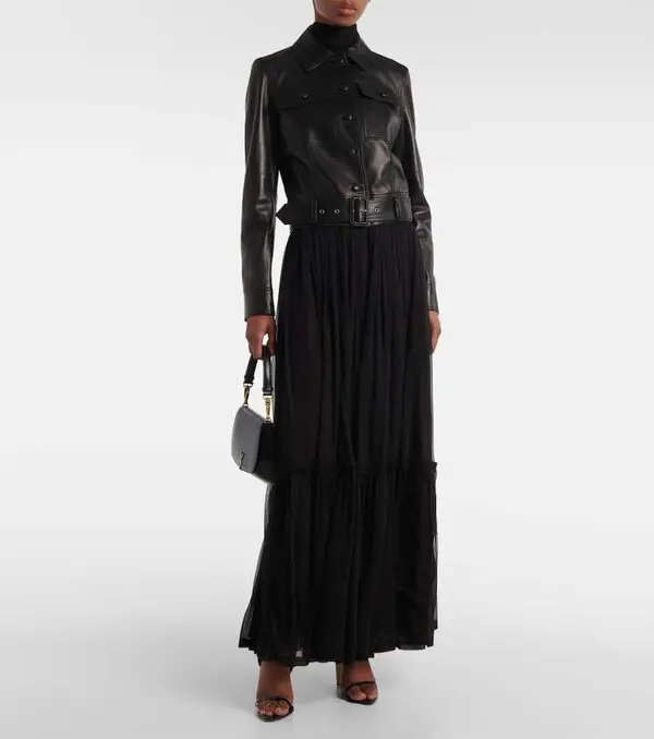 Saint Laurent Cropped Leather Jacket