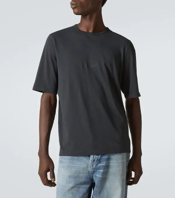 Saint Laurent Logo Cotton Jersey T-shirt