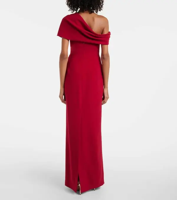 Carolina Herrera Draped Off-shoulder Crepe Gown