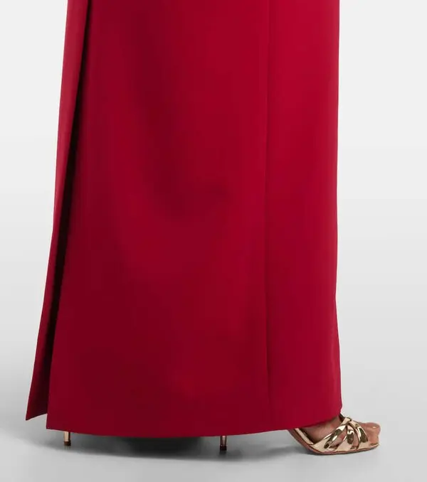 Carolina Herrera Draped Off-shoulder Crepe Gown