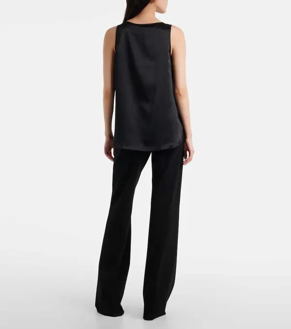 Max Mara Filly Silk Tank Top - Black