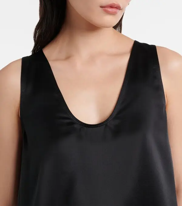 Max Mara Filly Silk Tank Top - Black
