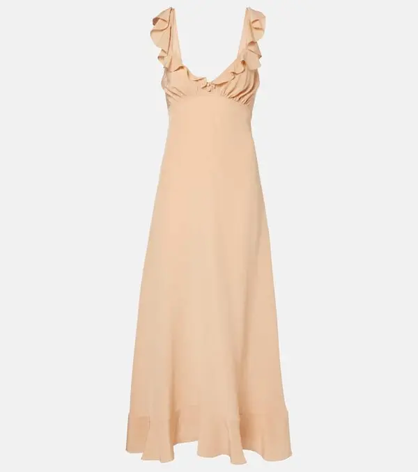 Chloé Ruffled Silk Crepe De Chine Maxi Dress