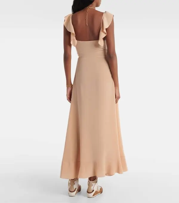 Chloé Ruffled Silk Crepe De Chine Maxi Dress