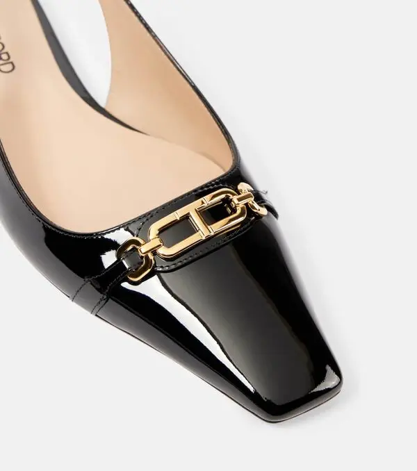 TOM FORD Whitney Patent Leather Slingback Flats