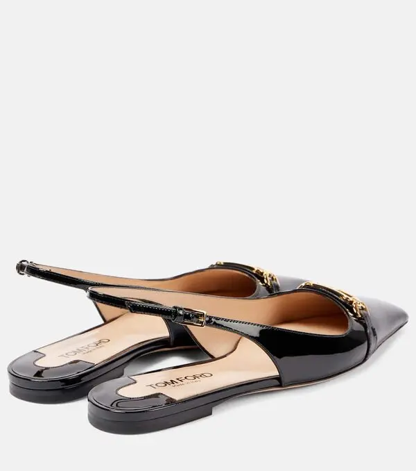 TOM FORD Whitney Patent Leather Slingback Flats