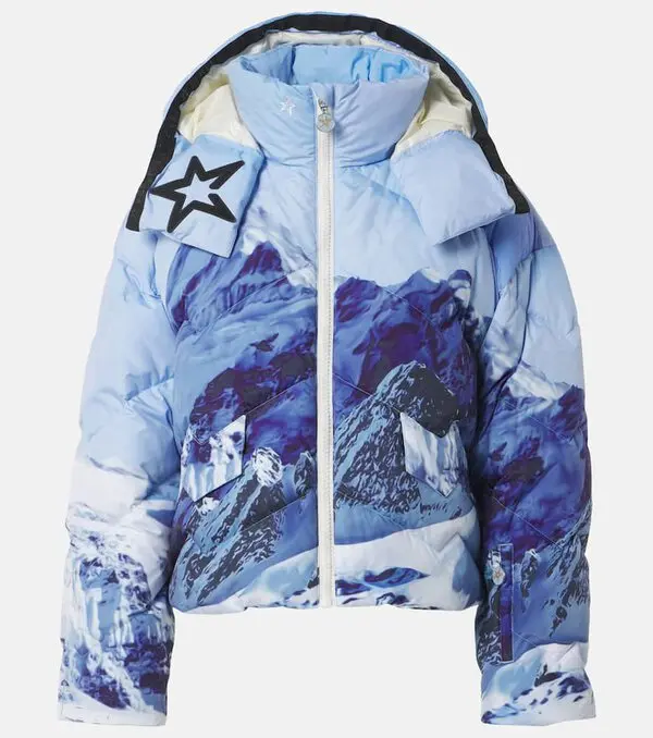 Perfect Moment Mountain Printed Down Jacket - Blue