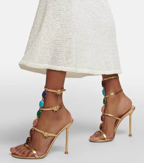 GIANVITO ROSSI Embellished Strappy Sandals - Multicoloured
