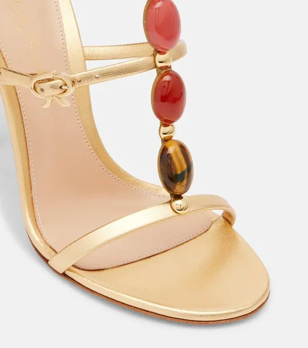 GIANVITO ROSSI Embellished Strappy Sandals - Multicoloured