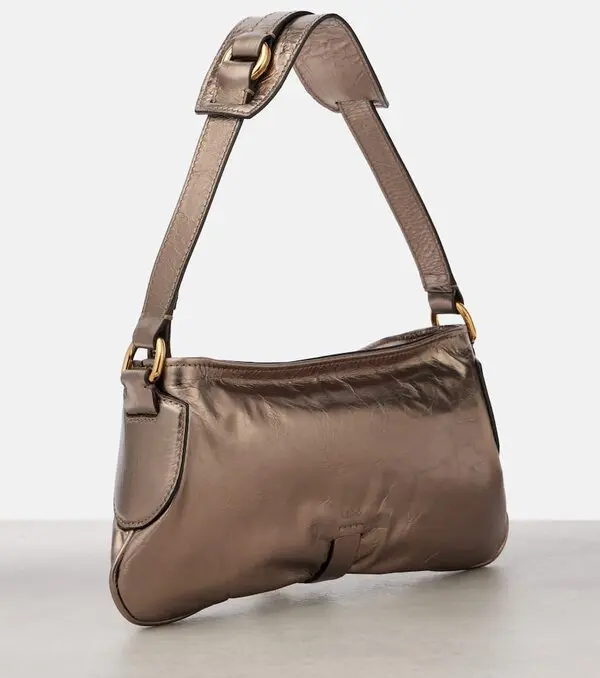 Chloé Kerala 25 Small Metallic Leather Shoulder Bag - Grey