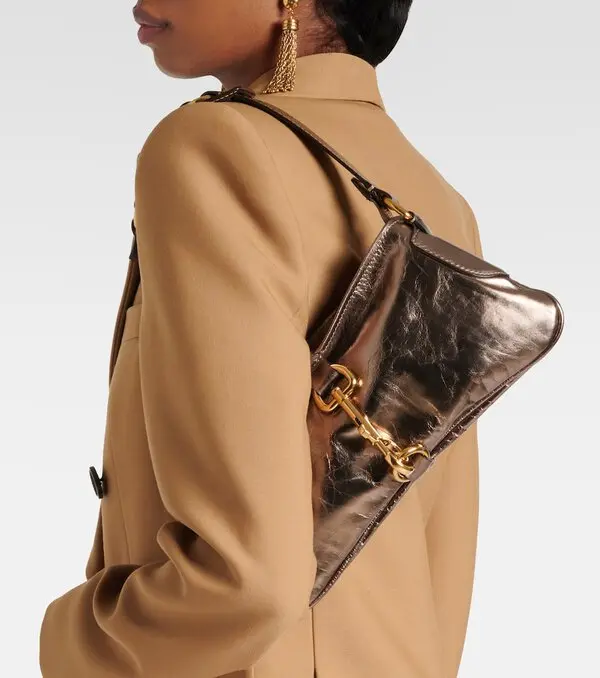 Chloé Kerala 25 Small Metallic Leather Shoulder Bag - Grey