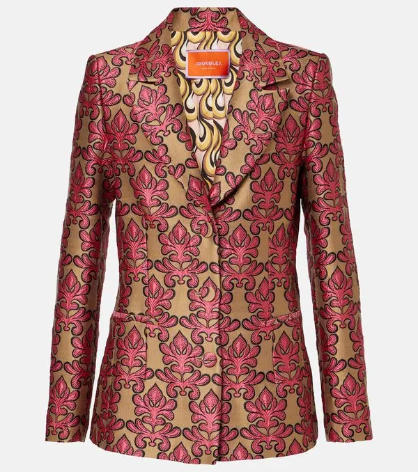 La DoubleJ 24/7 Cotton-blend Jacquard Blazer - Multicoloured
