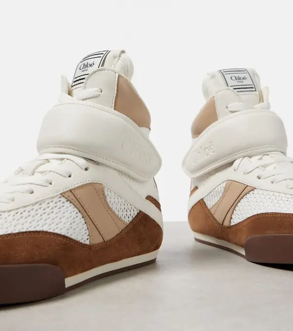 Chloé Kick Leather-trimmed High-top Sneakers