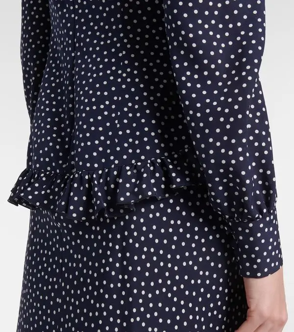 Alessandra Rich Polka-dot Printed Silk Maxi Dress