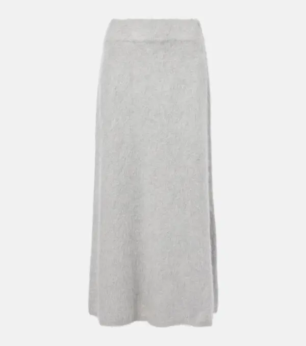 LISA YANG Asta Cashmere Midi Skirt - Grey