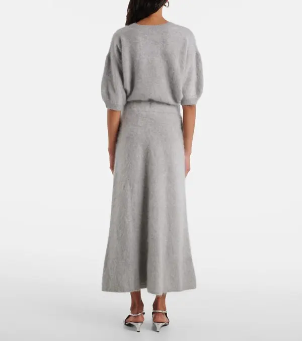 LISA YANG Asta Cashmere Midi Skirt - Grey