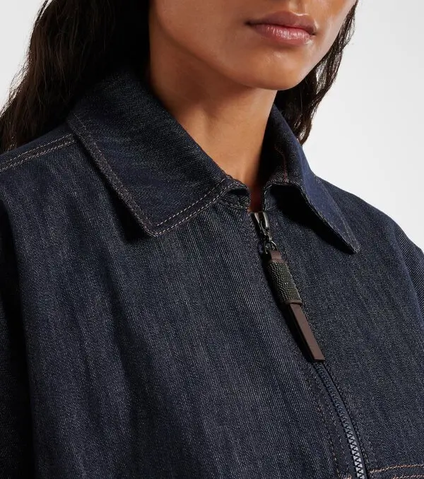 Brunello Cucinelli Denim Bomber Jacket