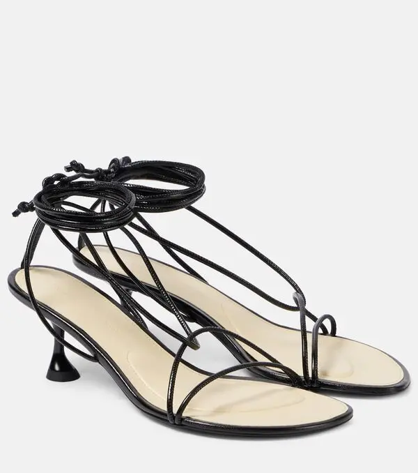 Proenza Schouler Tee Ankle 60 Leather Sandals - Black