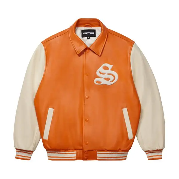 SP5DER Leather Varsity Jacket - Multicolor