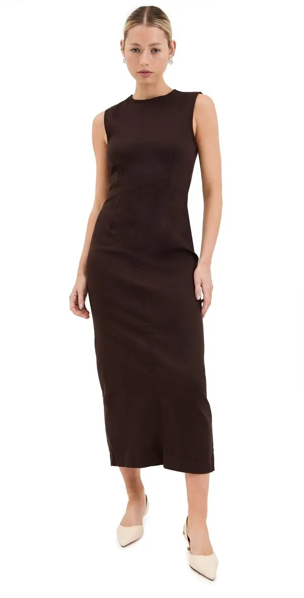 Reformation Kendi Denim Midi Dress In Mole - 60% Off | Editorialist