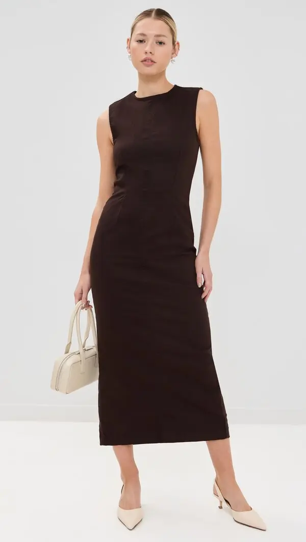 Reformation Kendi Denim Midi Dress In Mole - 60% Off | Editorialist