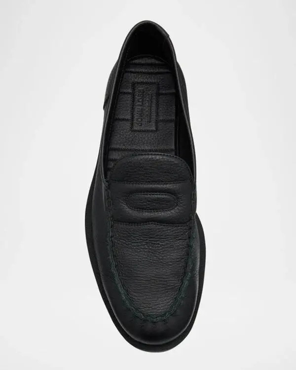 John Lobb Pace Suede Penny Loafers - Black