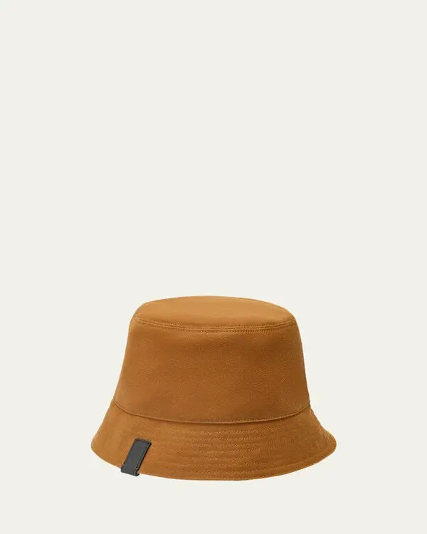 Loewe Waxed Canvas And Tartan Bucket Hat - Beige