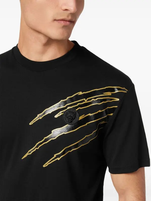 PLEIN SPORT Scratch-print T-shirt - Black