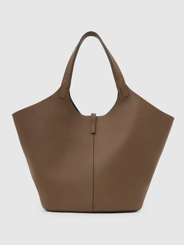 REISS Lyra Leather And Suede Tote Bag - Tan