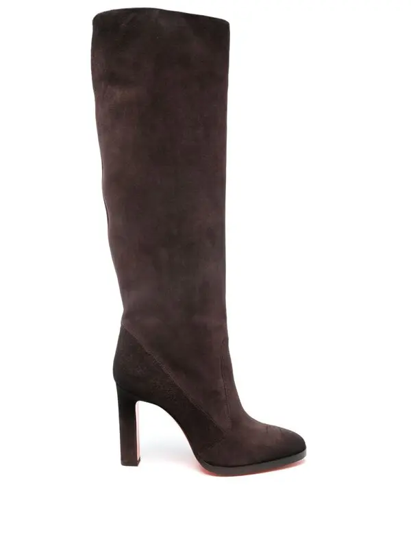 Santoni 90mm Suede Boots - Black