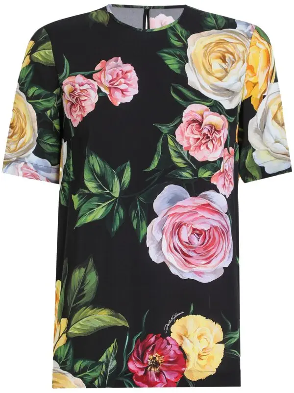 Dolce & Gabbana Floral-print Blouse - Black