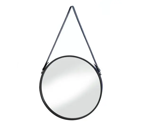 ZINGZ & THINGZ Hanging Mirror With Faux Leather Strap - One-color