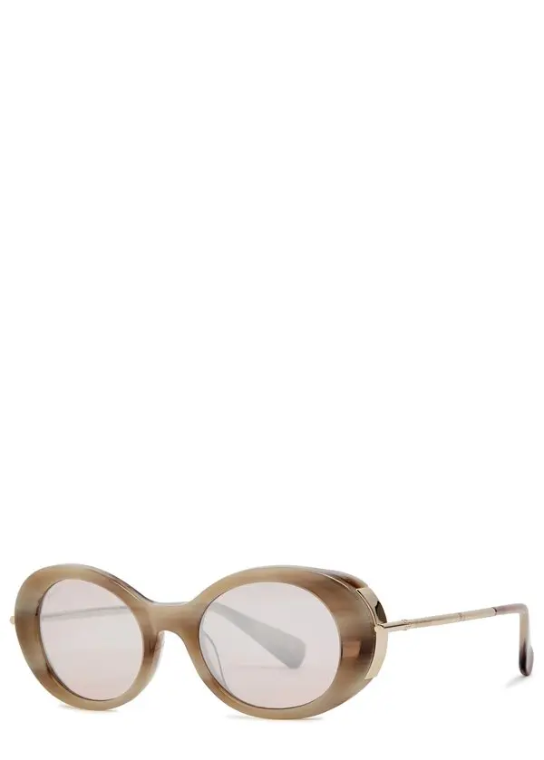 Max Mara Malibu10 Oval-frame Sunglasses - Brown