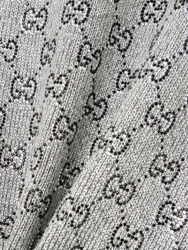 Gucci Crystal-Embellished Metallic Wool-Blend Sweater - Silver 