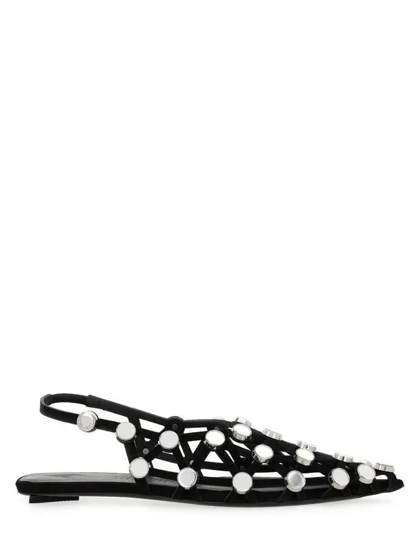 Attico Dancer Grid Slingbacks - Black