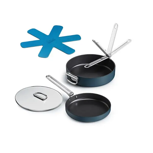 JOSEPH JOSEPH Space Saving 3-piece Essential Cookware Set With Folding Handles - Dark Blue