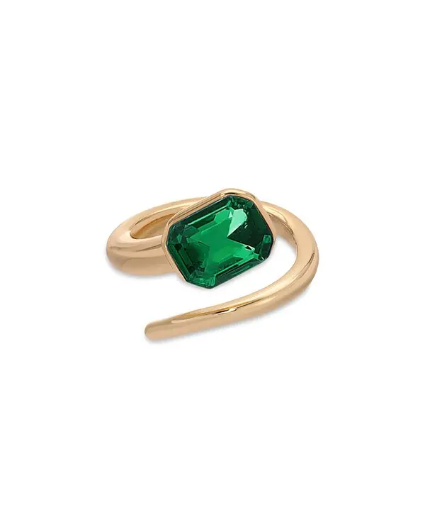 Ettika Gold Plated Stone Ring - Green