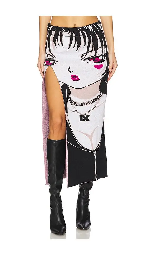 1XBLUE Ruby Anime Long Slit Skirt