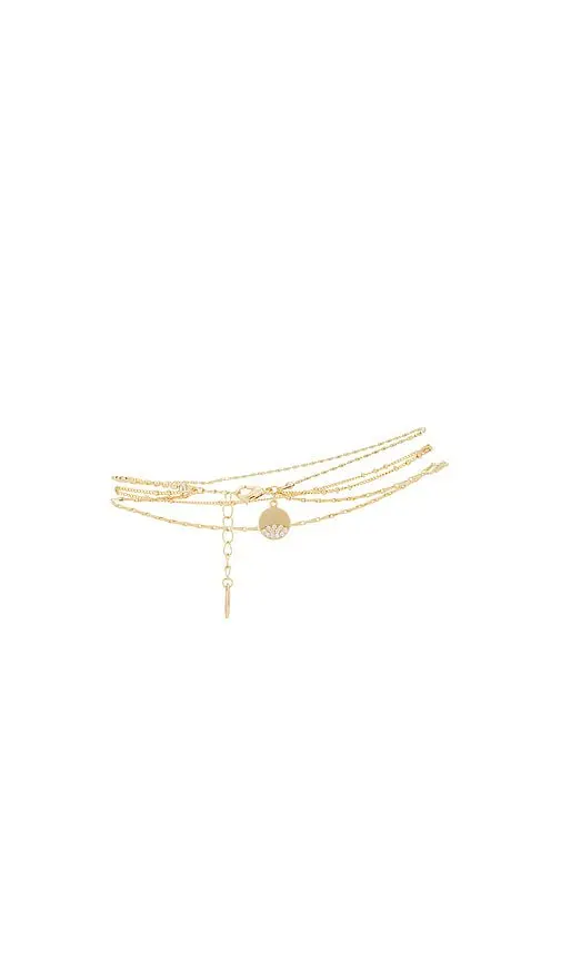 Ettika Crystal Dipped Chain Anklet - Gold
