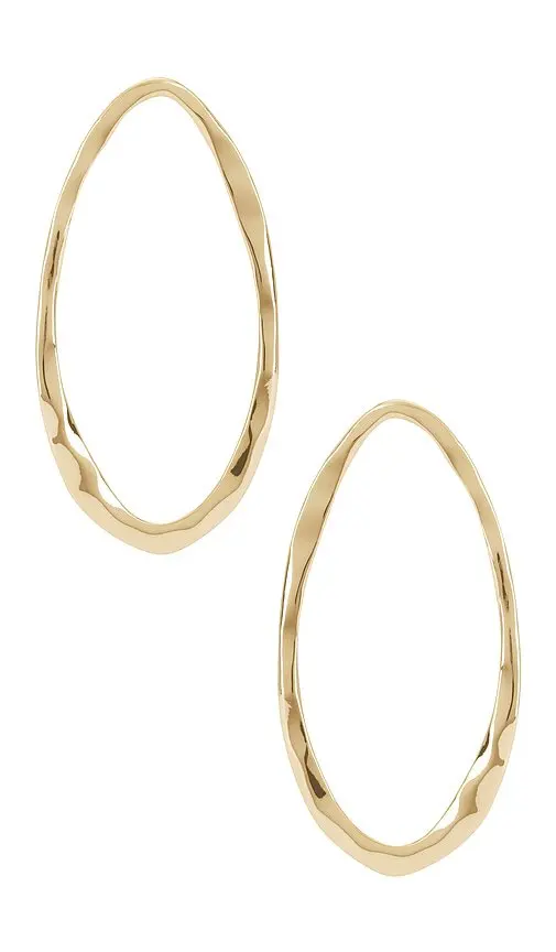 Ettika Hammered Oval Earrings - Gold