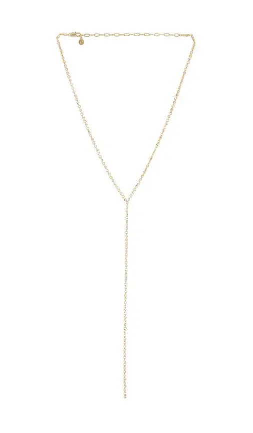 Ettika Crystal Disc Chain Lariat Necklace - Gold