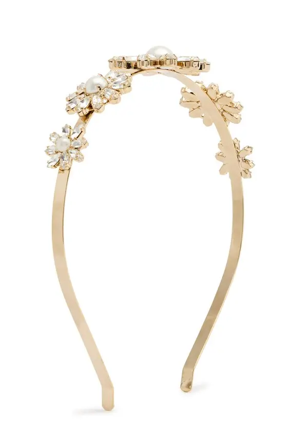 Rosantica Profumo Crystal-embellished Headband - Gold