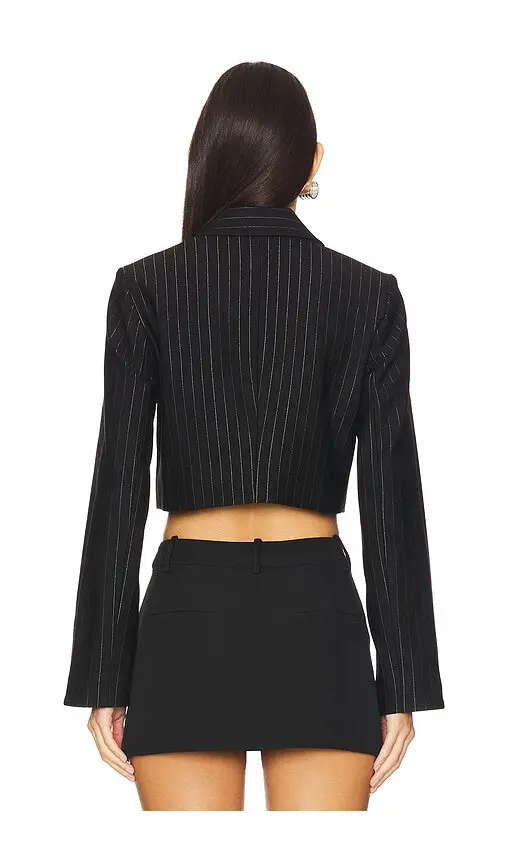 GANNI Compact Stripe Jersey Short Blazer