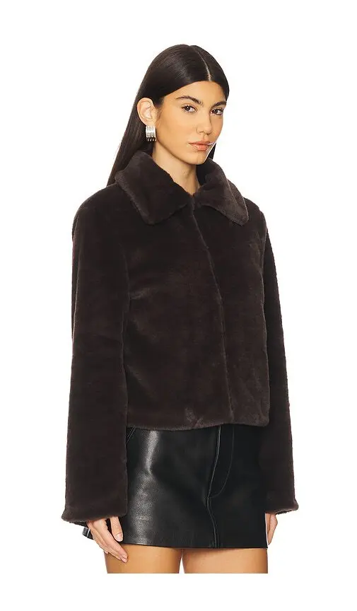 Superdown Faux Fur Jacket With Hook And Eye Closure