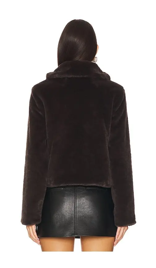 Superdown Faux Fur Jacket With Hook And Eye Closure