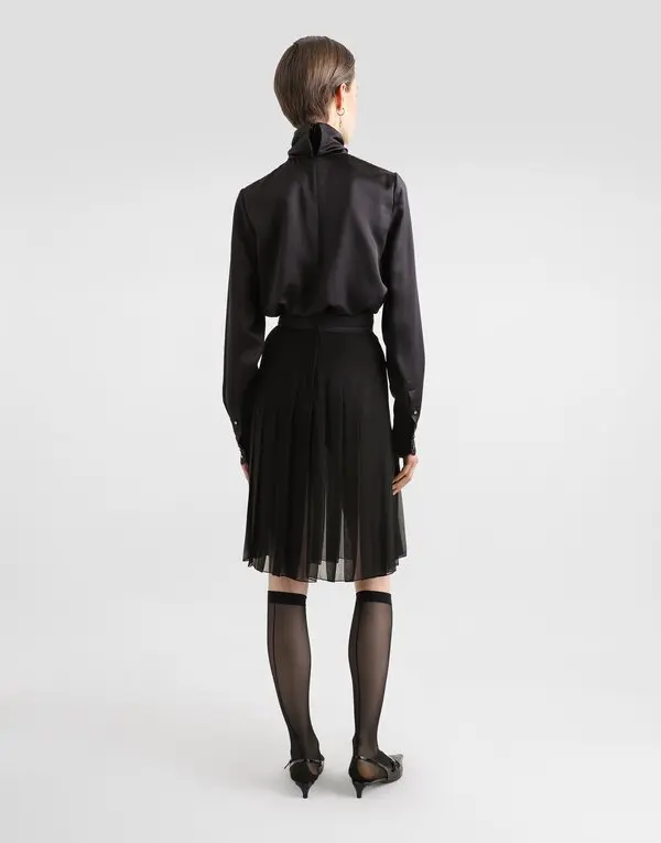 Dolce & Gabbana Pleated Chiffon Midi Skirt
