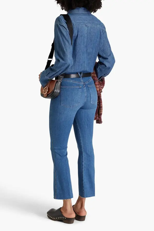 Veronica Beard Carson High-rise Kick-flare Jeans - Mid Denim