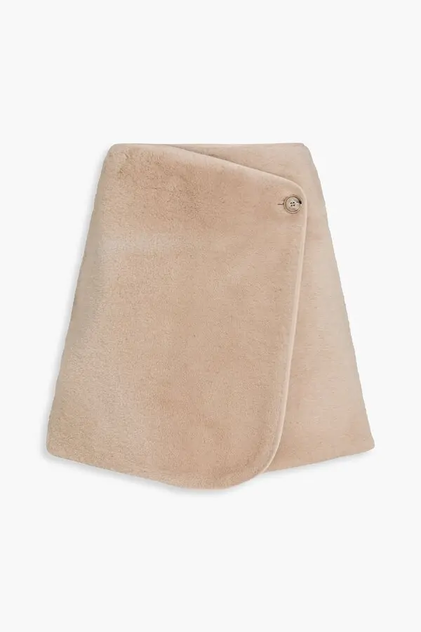 BY MALENE BIRGER Chani Mini Shearling Wrap Skirt